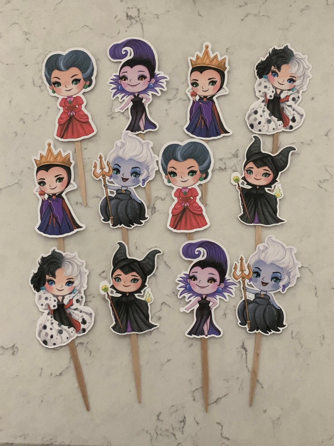 Disney Villain Cupcake Toppers - Etsy
