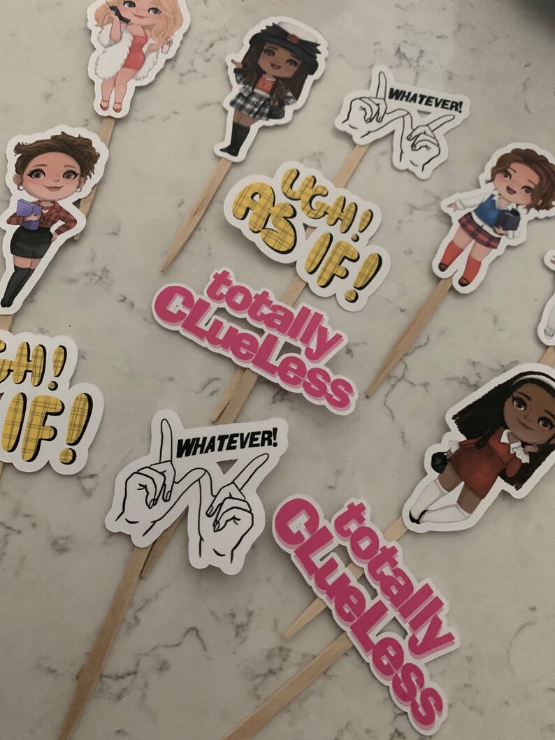 Clueless Cupcake Toppers - Etsy
