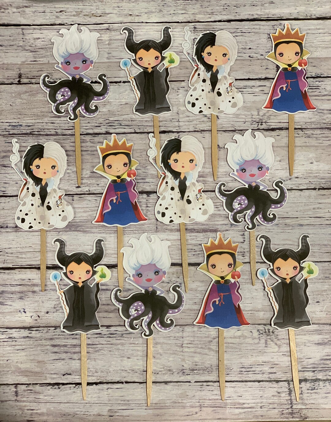Disney Villain Cupcake Toppers - Etsy