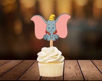 Dumbo Happy Birthday Cake Topper Dumbo Cupcake Toppers Kids Party Idea ...
