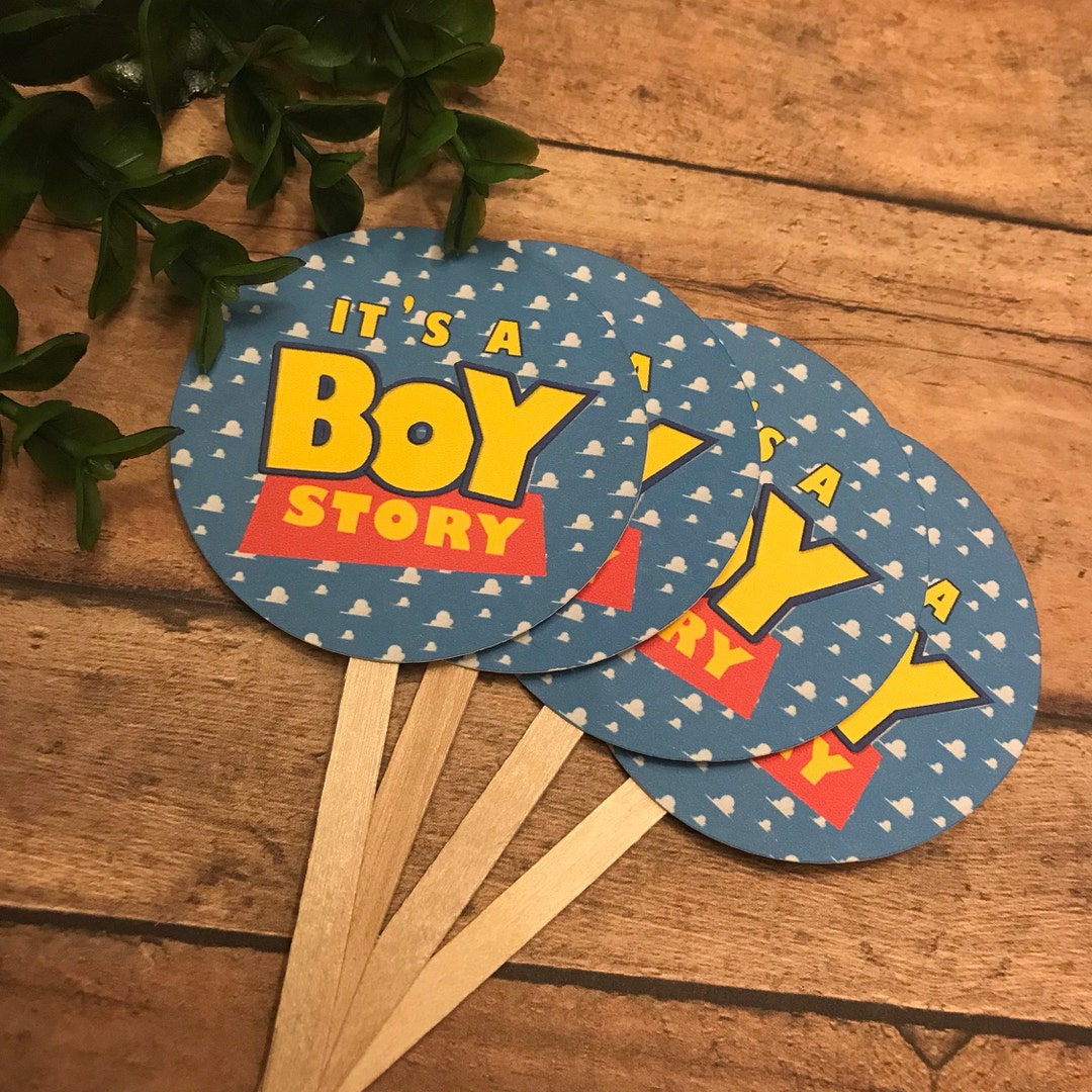 It's A Boy Story Cupcake Toppers - Etsy