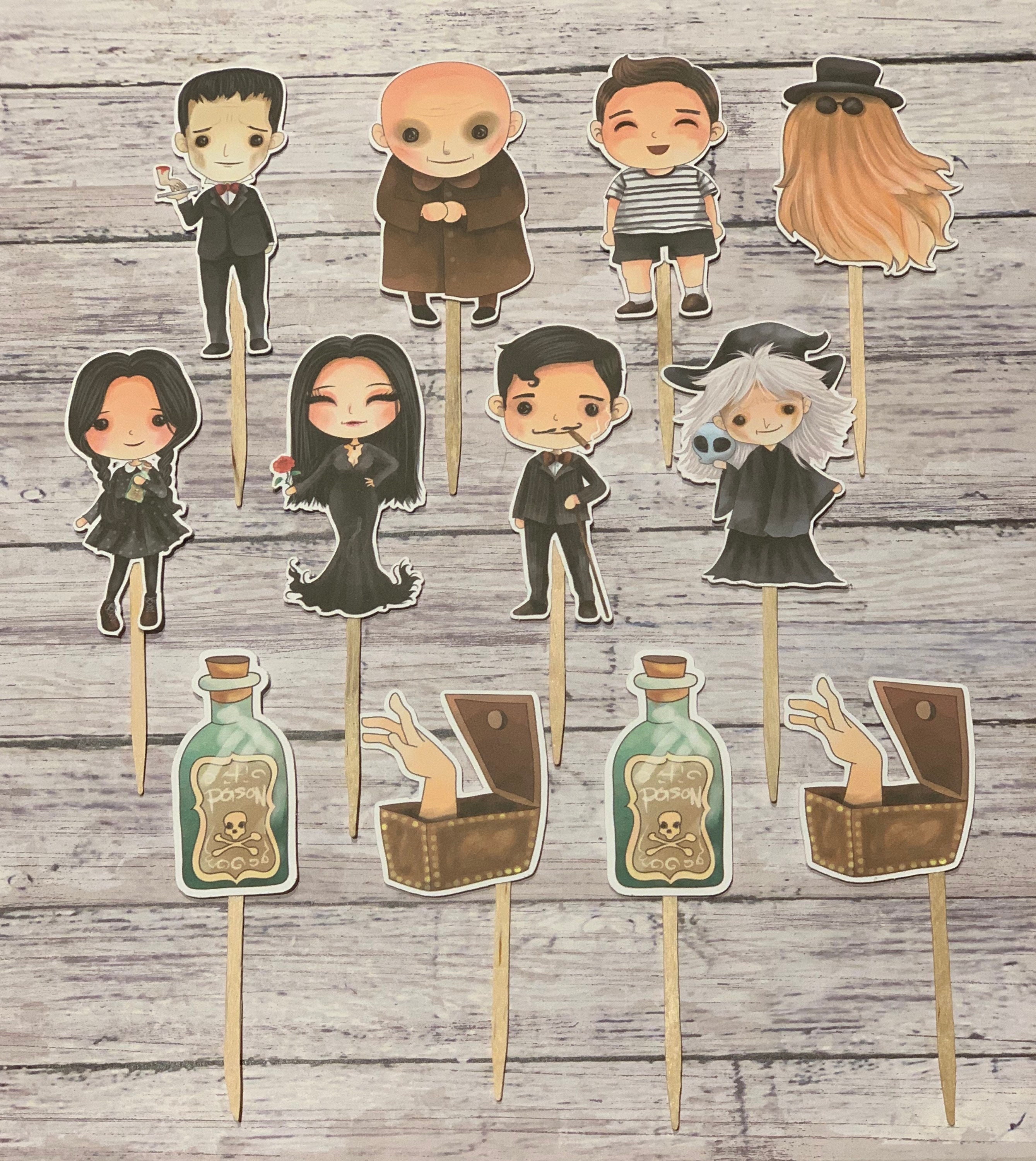 The Addams Family Cupcake Toppers - Etsy