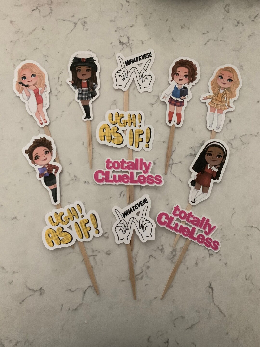 Clueless Cupcake Toppers - Etsy