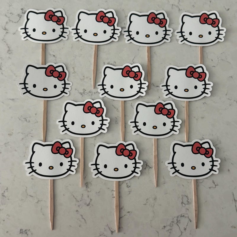 Hello Kittys Cupcake Toppers - Etsy