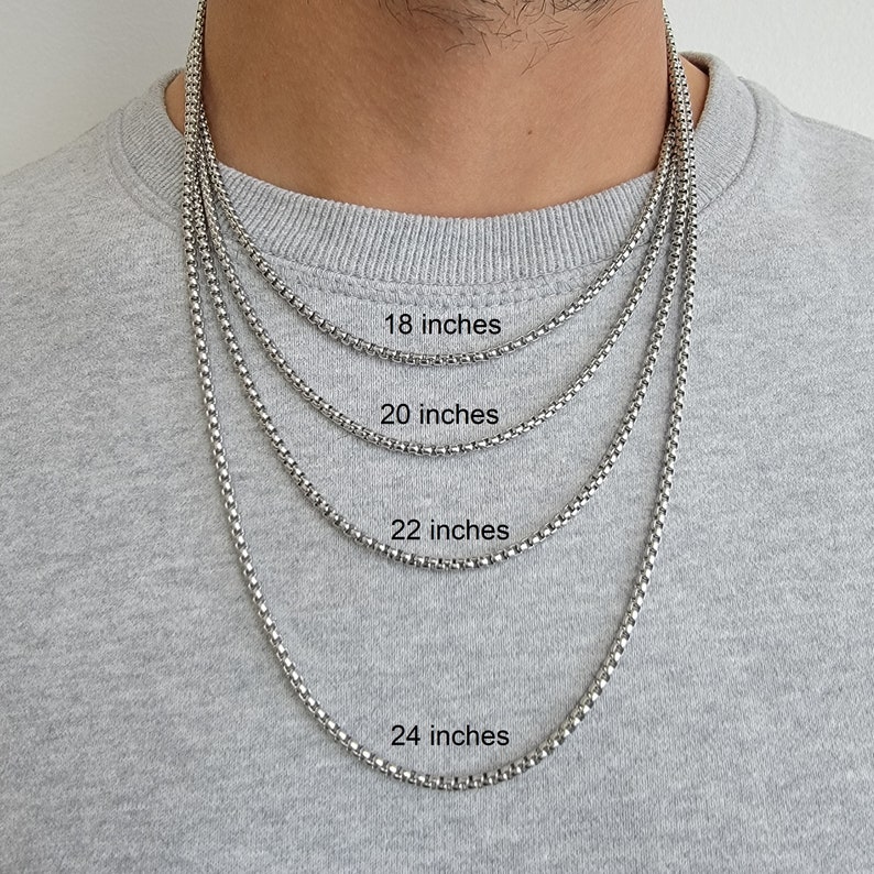 3mm Round Box Link Stainless Steel Necklace Chain for Men or - Etsy