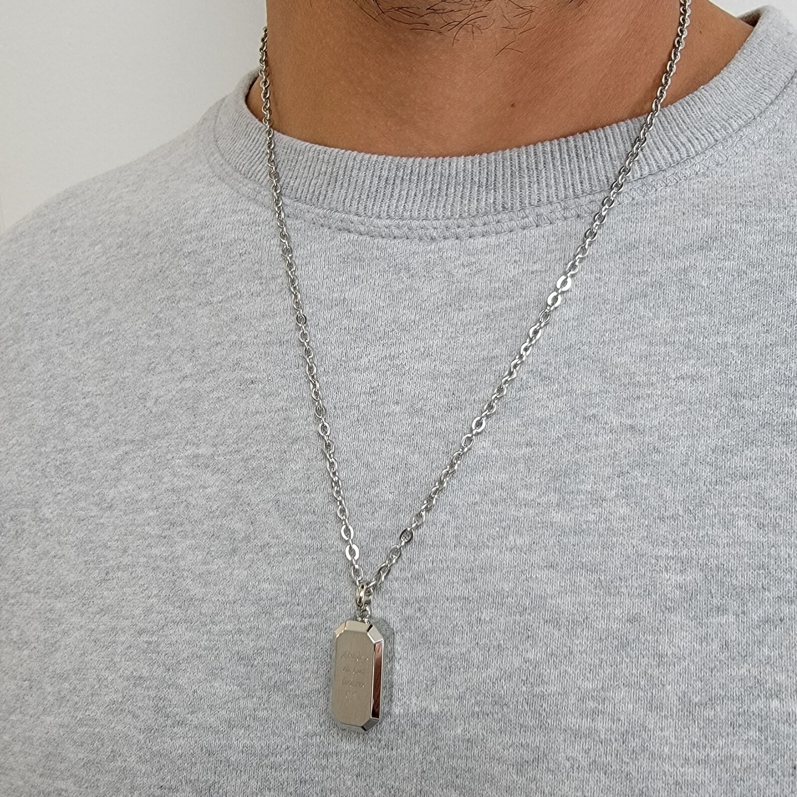 Engravable Stainless Steel Small Dog Tag Cremation Urn Pendant for ...