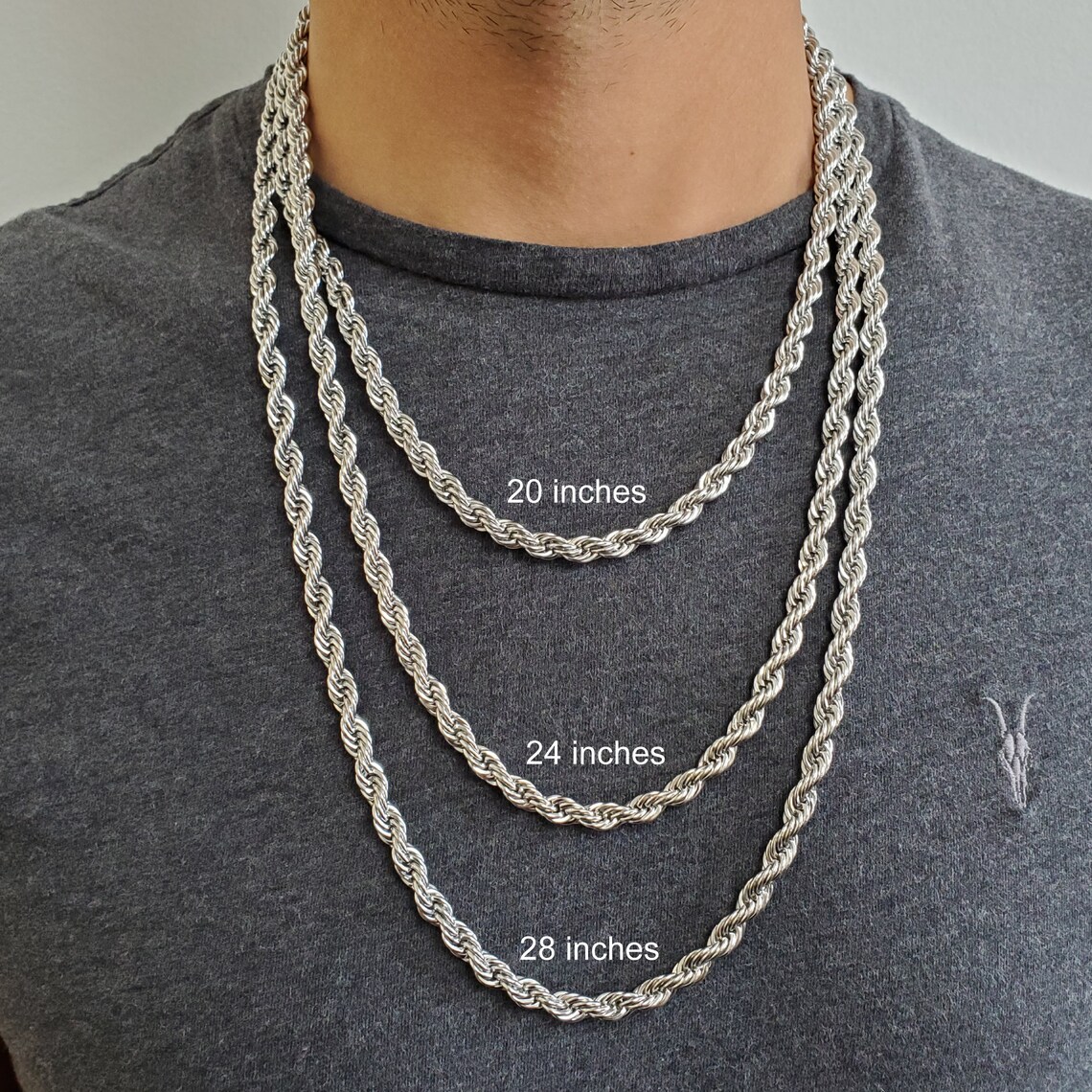 6mm Twisted Rope Stainless Steel Necklace Chain for Men or | Etsy