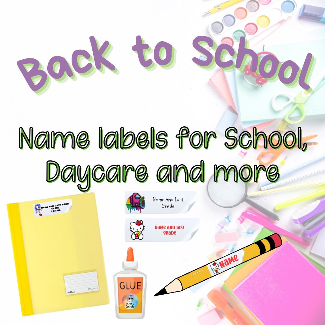 Kids Name Sticker Label School,daycare, Preschool Waterproof ...