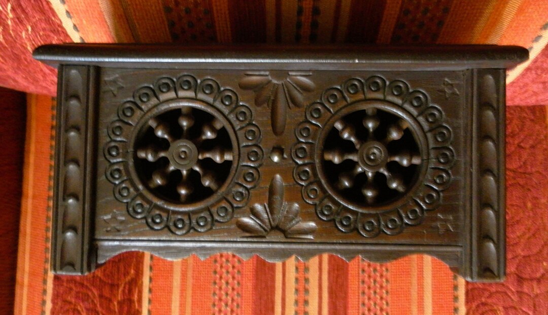 French Wooden Sculpted Breton Box Vintage - Etsy