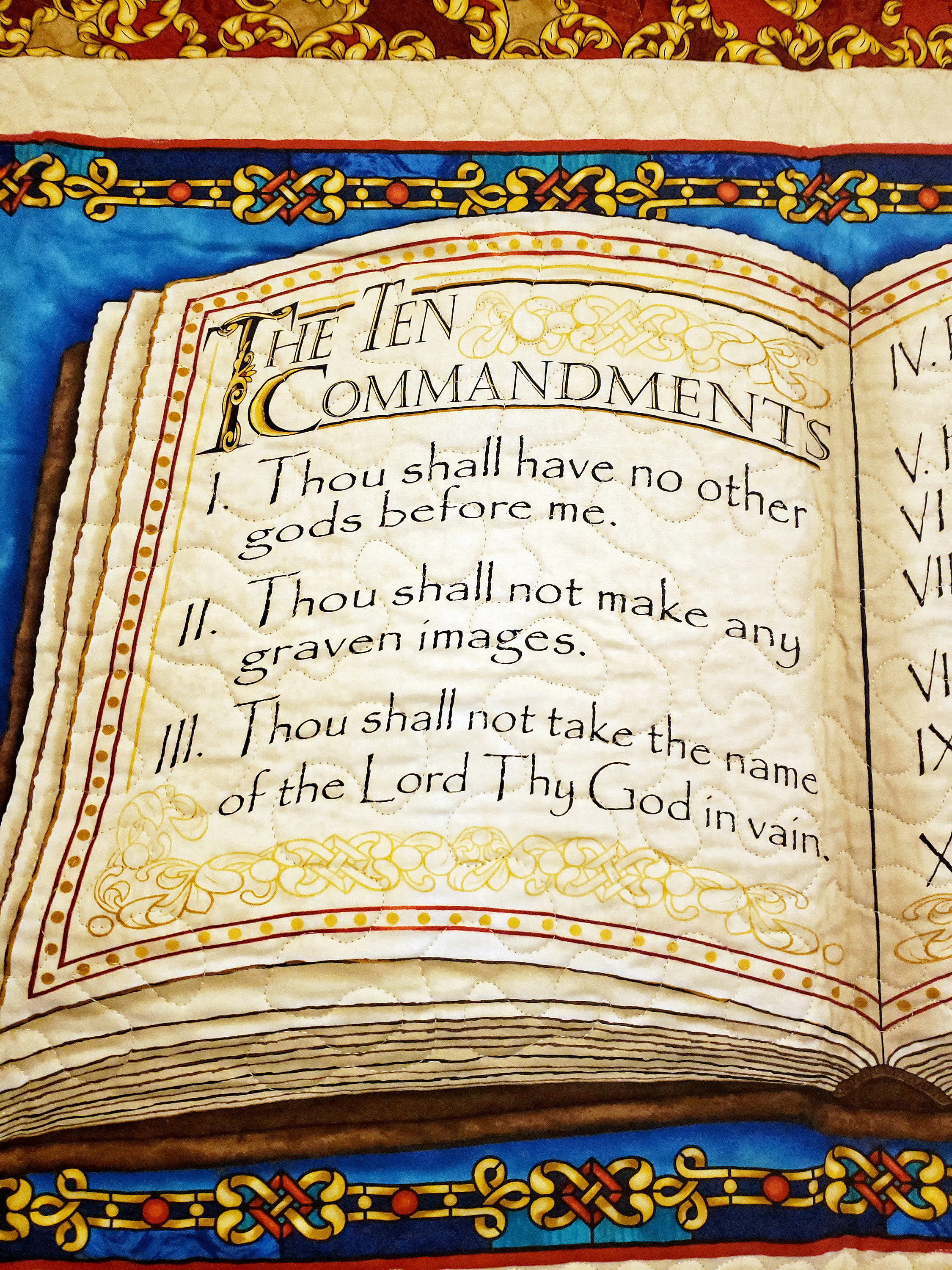 Ten commandments handmade prayer quilt Sunday school quilt | Etsy