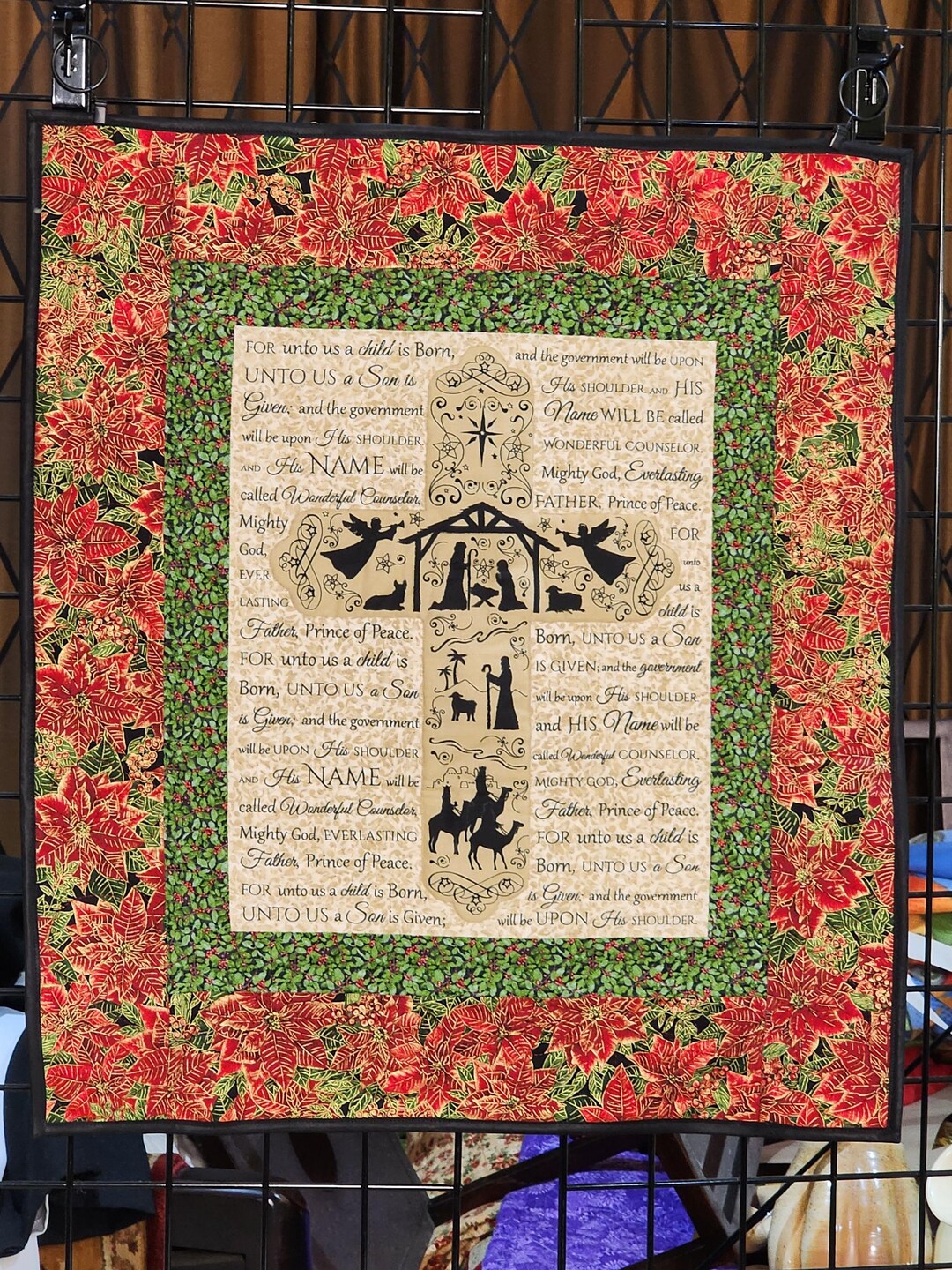 Nativity Scene Prayer Quilt: Christmas Christian Wall Art - Etsy