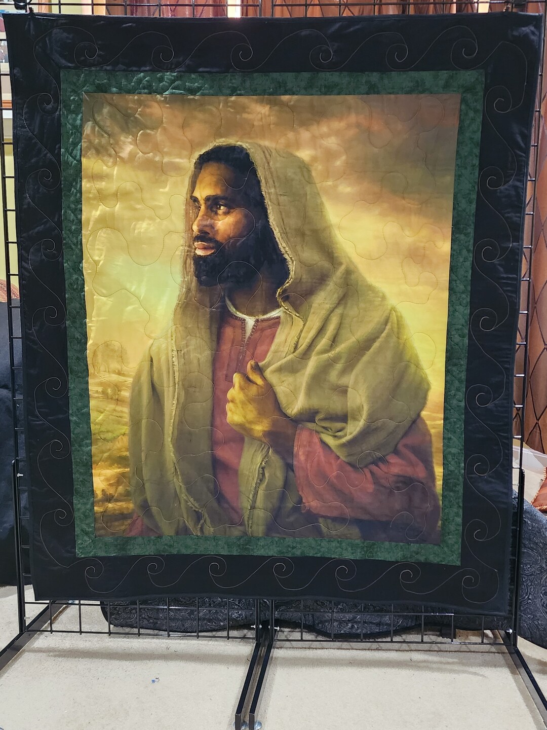 Jesus Christ, Black Jesus, Jesus Quilt, Wall Hanging, Christian Wall ...