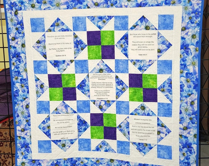 Handmade Prayer Quilt, Scripture Quilt, Christian Gift, Church Banner ...