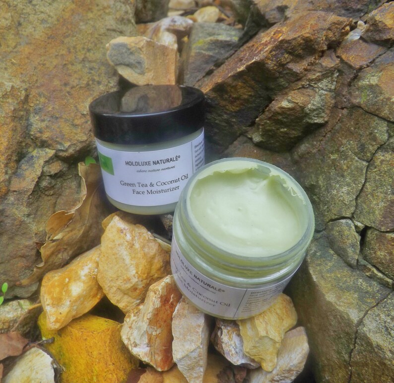 Green Tea & Coconut Oil Face Moisturizer Natural Face Cream | Etsy