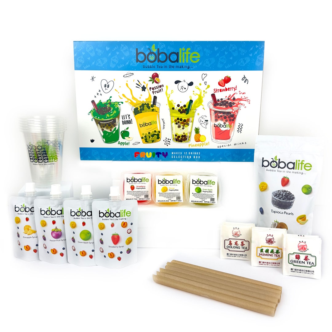 Bubble Tea Kit Gift Box Fruit Selection Makes 12 Drinks - Etsy Canada