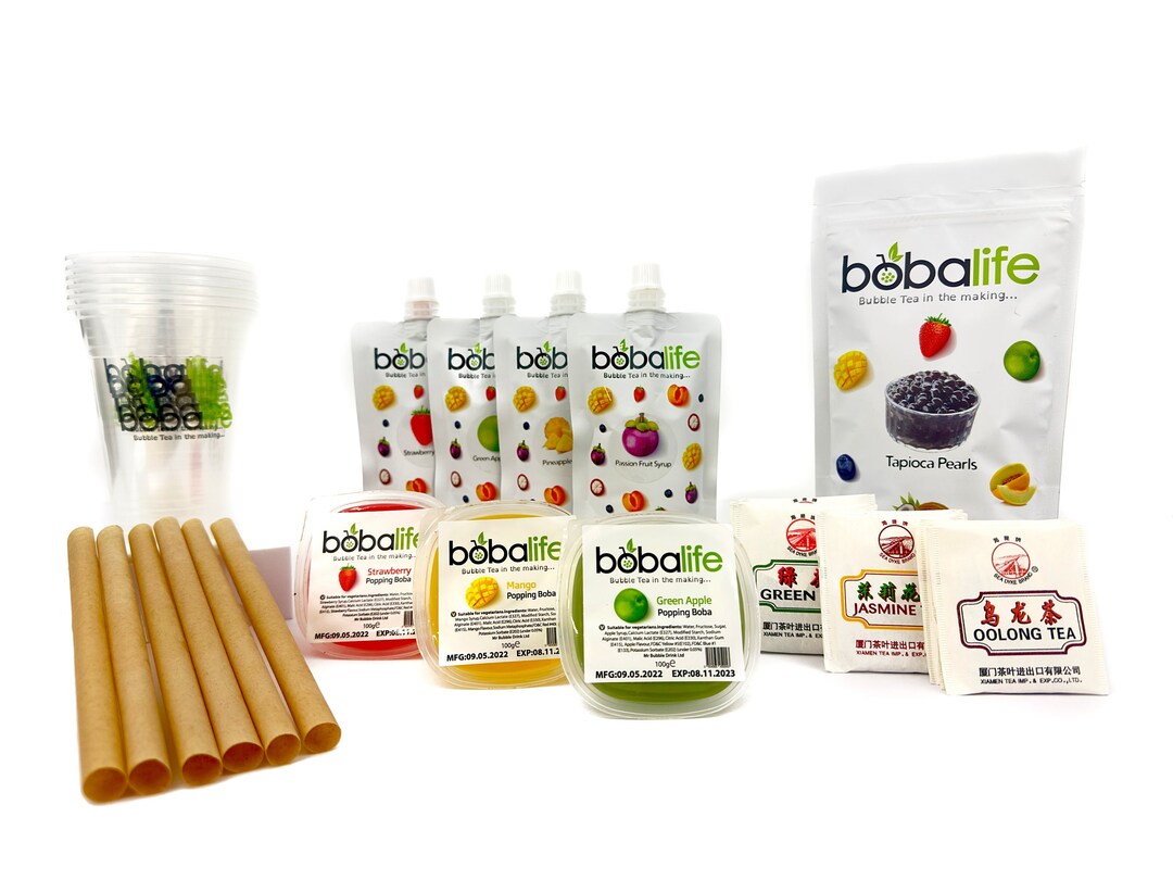 Bubble Tea Kit Gift Box Fruit Selection Makes 12 Drinks - Etsy UK