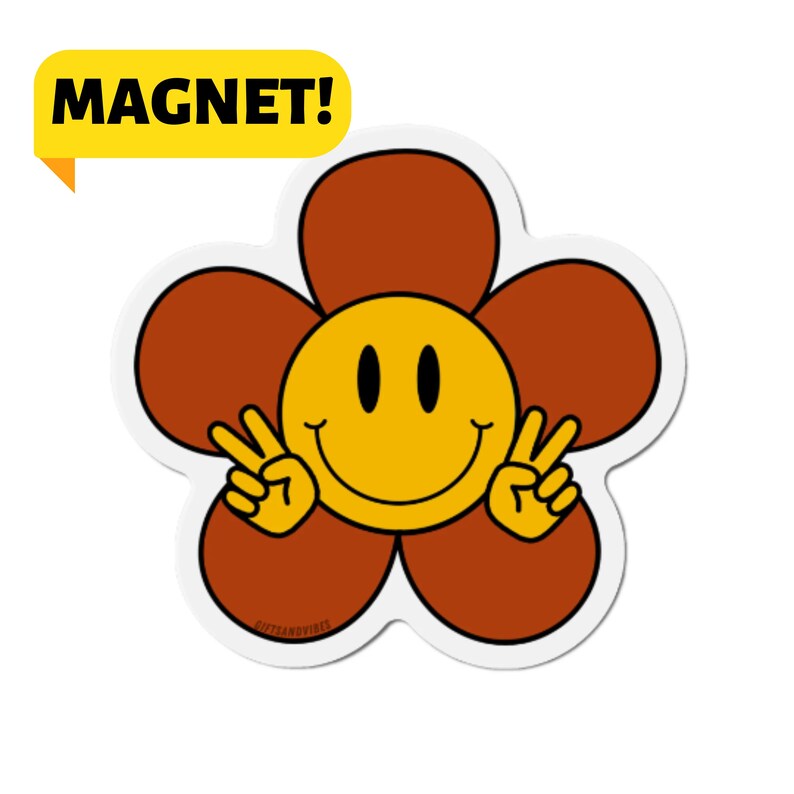 Cute Retro Groovy Flower Smiley Face 60's 70's - Etsy