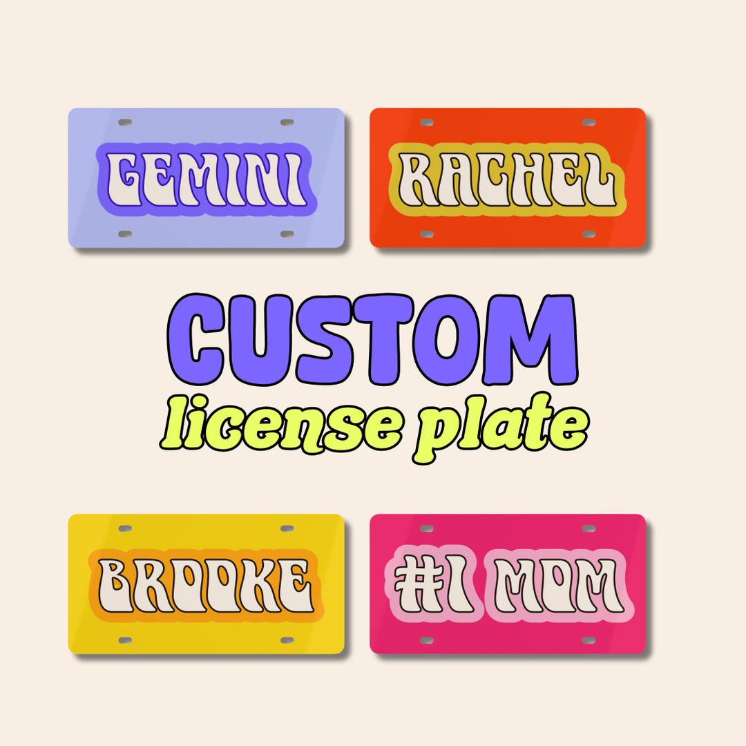 Custom Vanity Front License Plate - Name / Zodiac Sign / Custom Text - Etsy