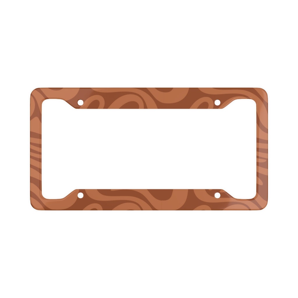 Burnt Orange Wavy Cute Boho Aesthetic Retro License Plate - Etsy