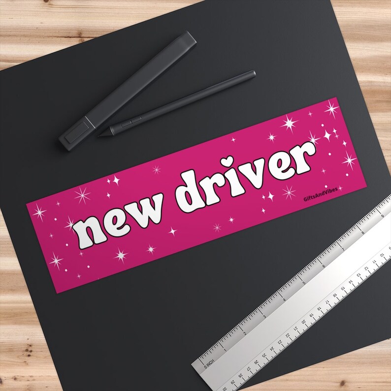 New Driver Cute Aesthetic Pink Funny Bumper Sticker Car - Etsy