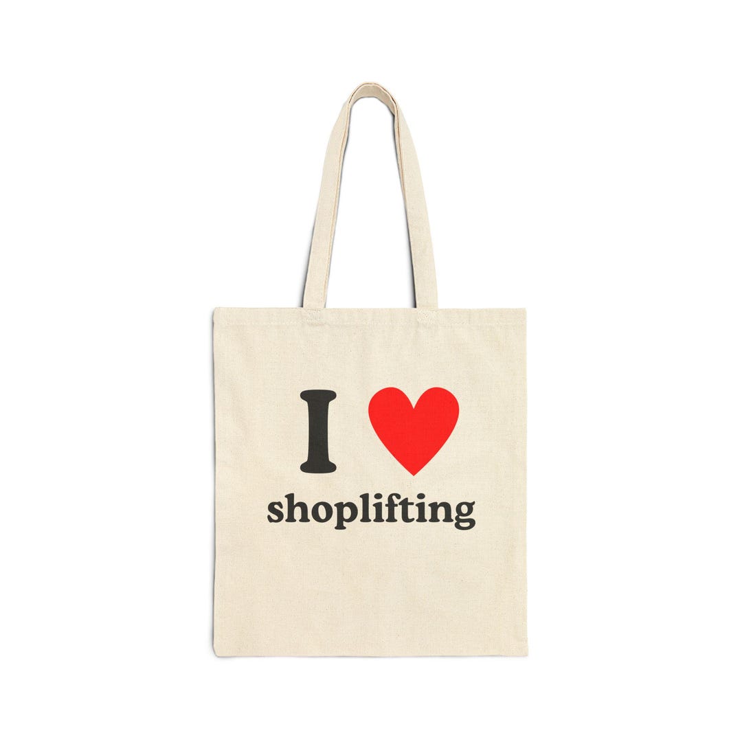 I Love Shoplifting - Funny Gag Gift Exchange Canvas Tote Bag - Etsy