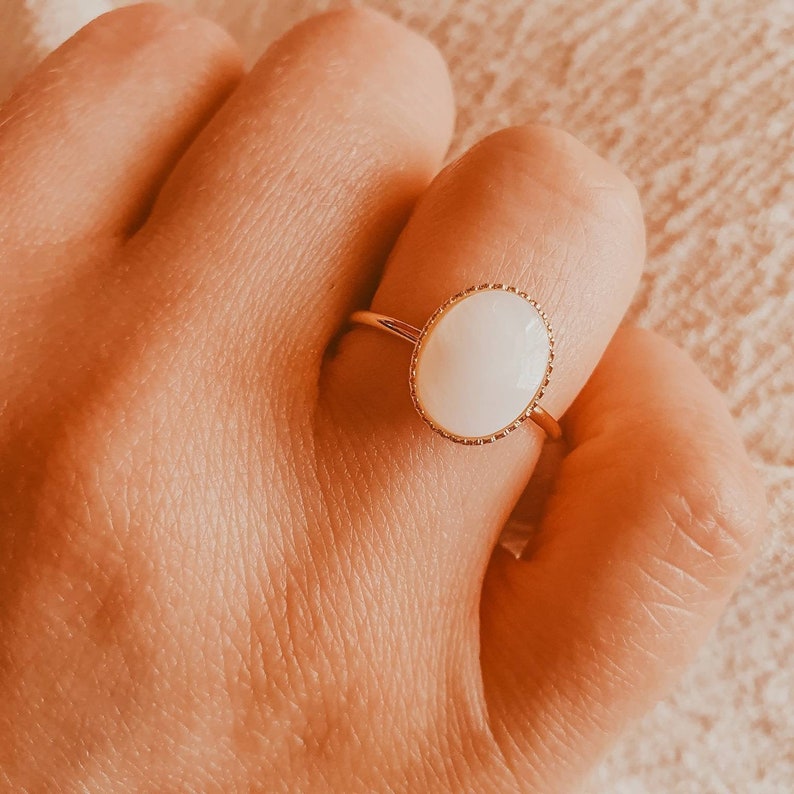 Gold Pearl Ring Pearl Shell Ring Gold Shell Ring Mother - Etsy