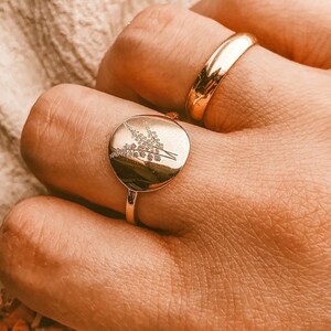 Birth Flower Ring | Flower Signet Ring | Gold Flower Ring | Gold 18K ...