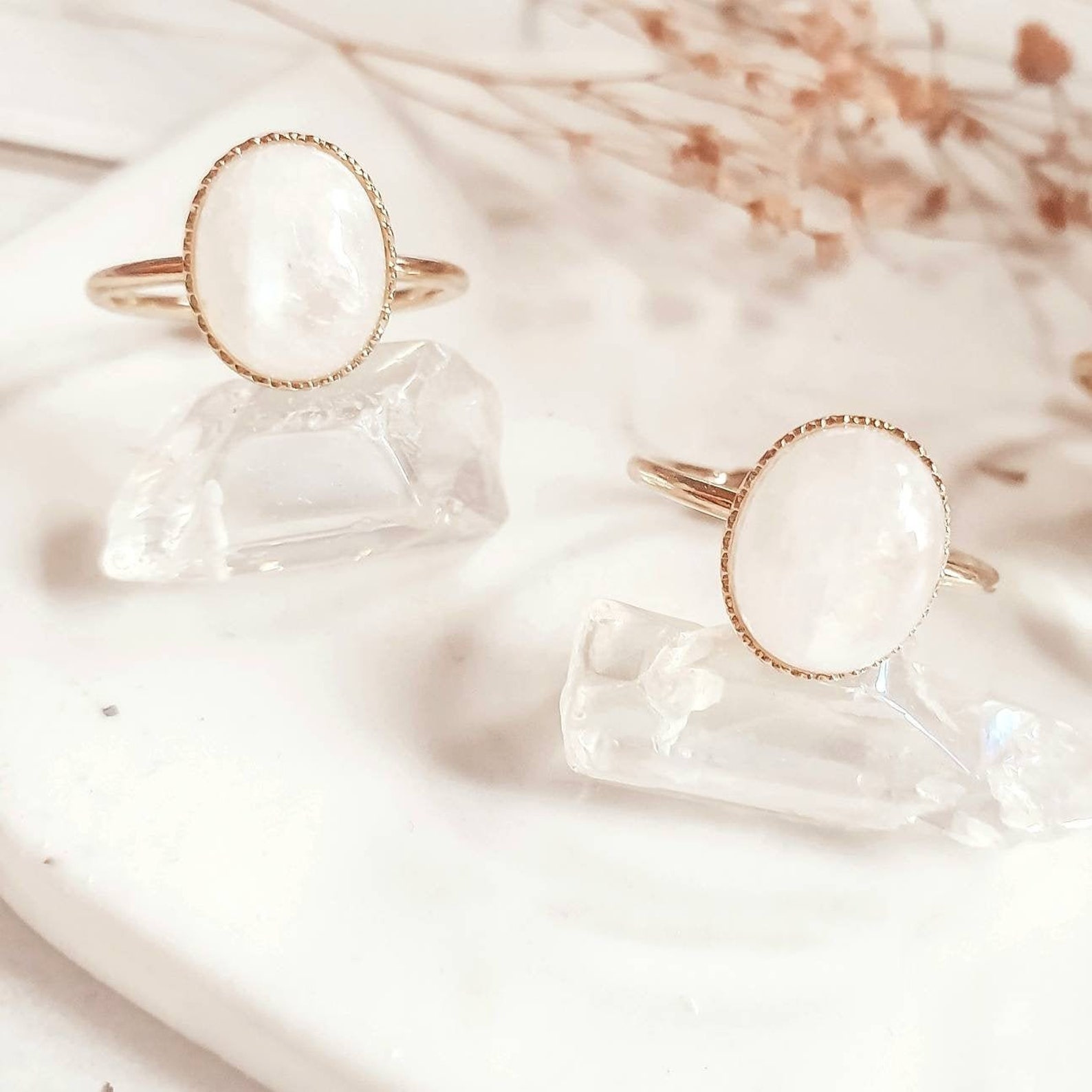 Genuine Moonstone Ring Gold Moonstone Ring Thin Moonstone | Etsy