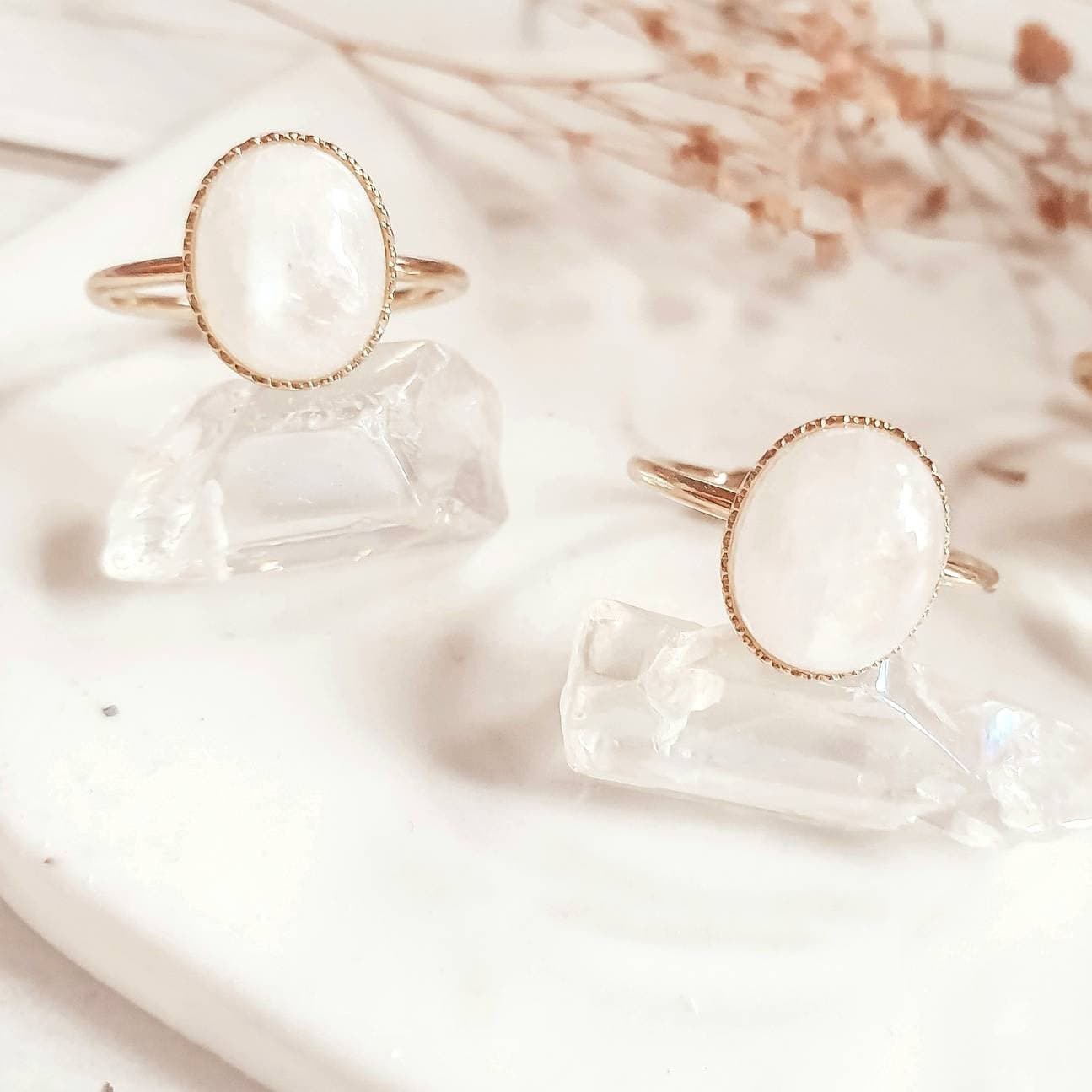 Genuine Moonstone Ring Gold Moonstone Ring Thin Moonstone | Etsy