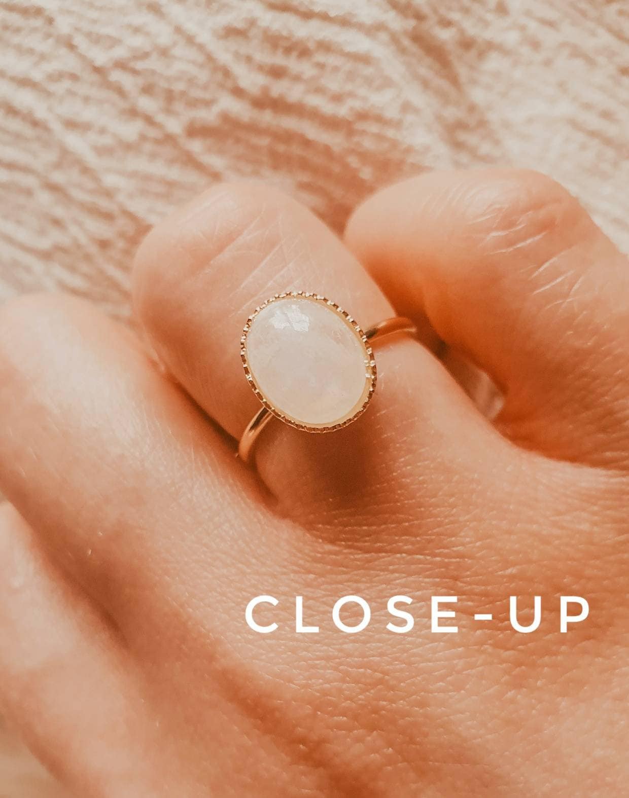 Genuine Moonstone Ring Gold Moonstone Ring Thin Moonstone | Etsy