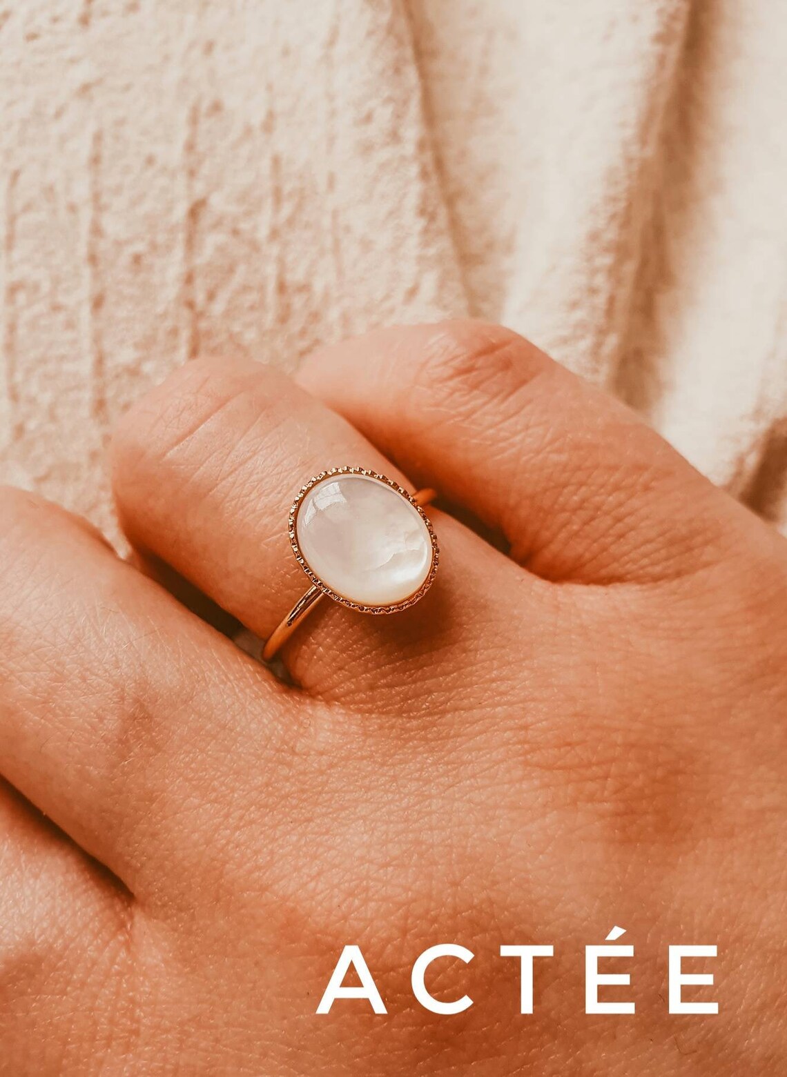 Gold Pearl Ring Pearl Shell Ring Gold Shell Ring Mother | Etsy