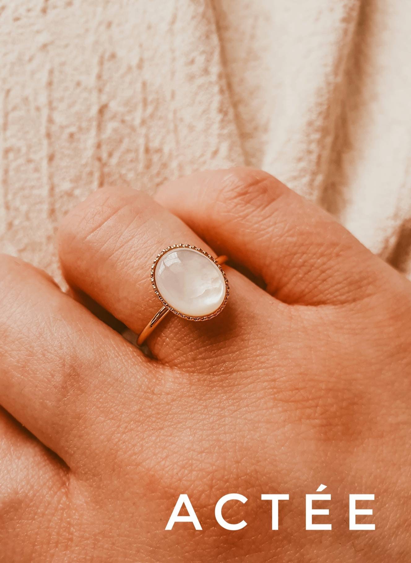 Gold Pearl Ring Pearl Shell Ring Gold Shell Ring Mother | Etsy