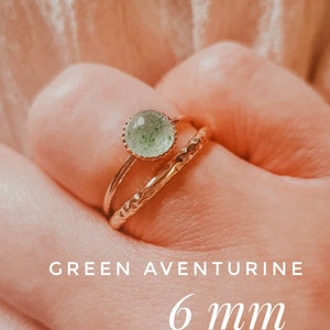 Green Aventurine Ring Gold Aventurine Ring Gold 14K Plated | Etsy