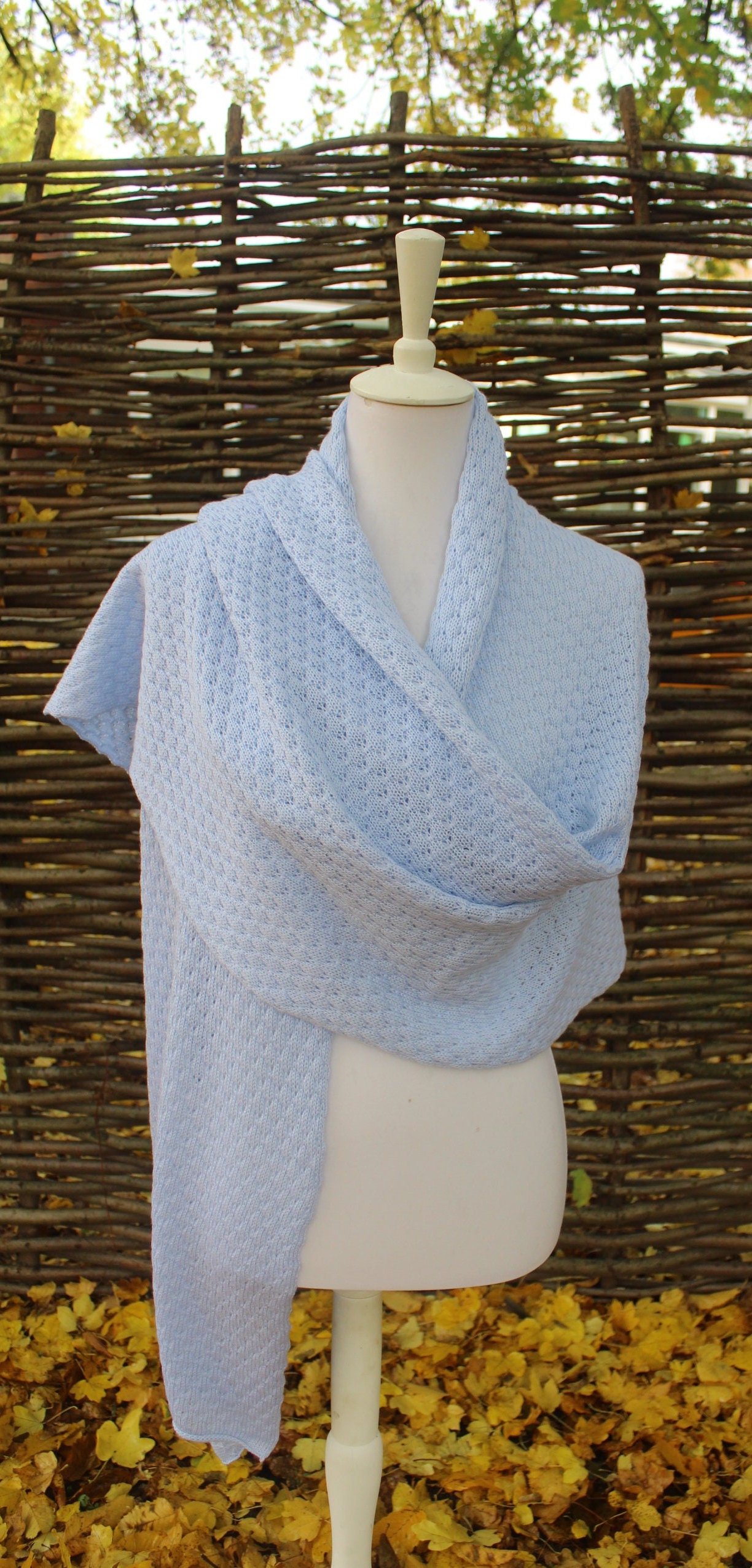 XXL Merino Scarf Medium Blue 10 Colors Shoulder Scarf Men's Scarf ...