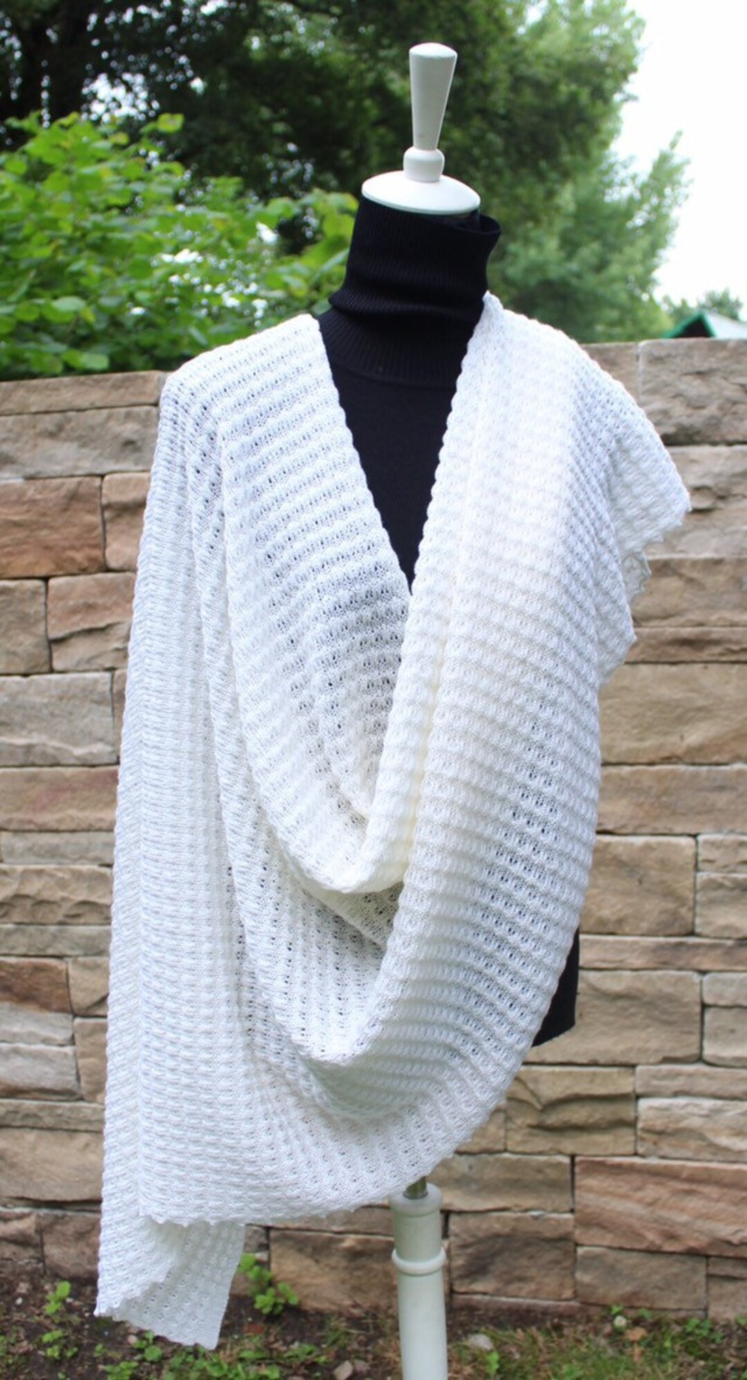 XXL Wedding Stole White Merino Scarf Merino Shawls Festive Stole ...
