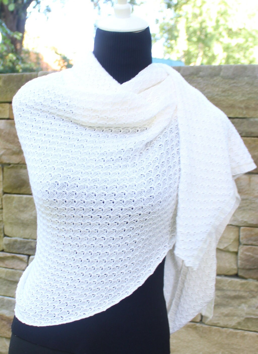 XXLXXL Merino Shawl Ivory Wedding Stole Bridal Stole Unisex Vermelung ...