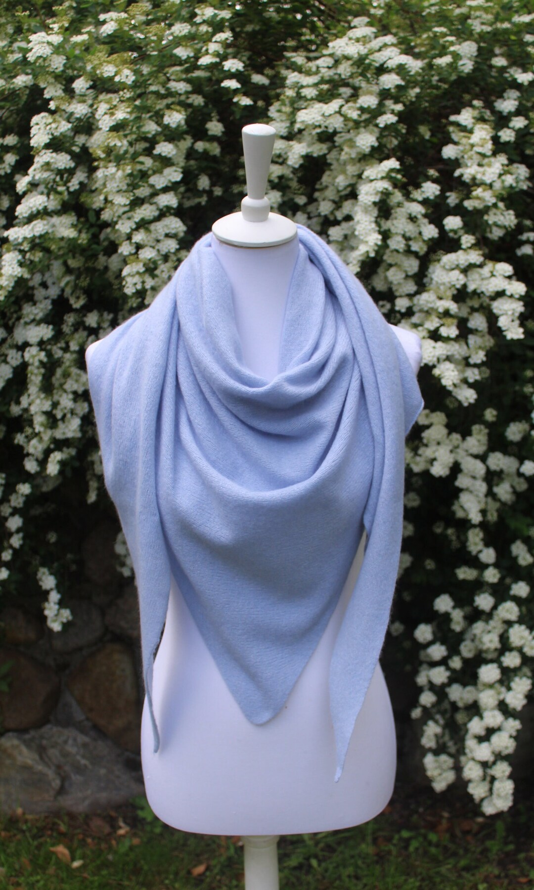 Cashmere Triangular Shawl Light Blue Shawl Bridal Stole - Etsy