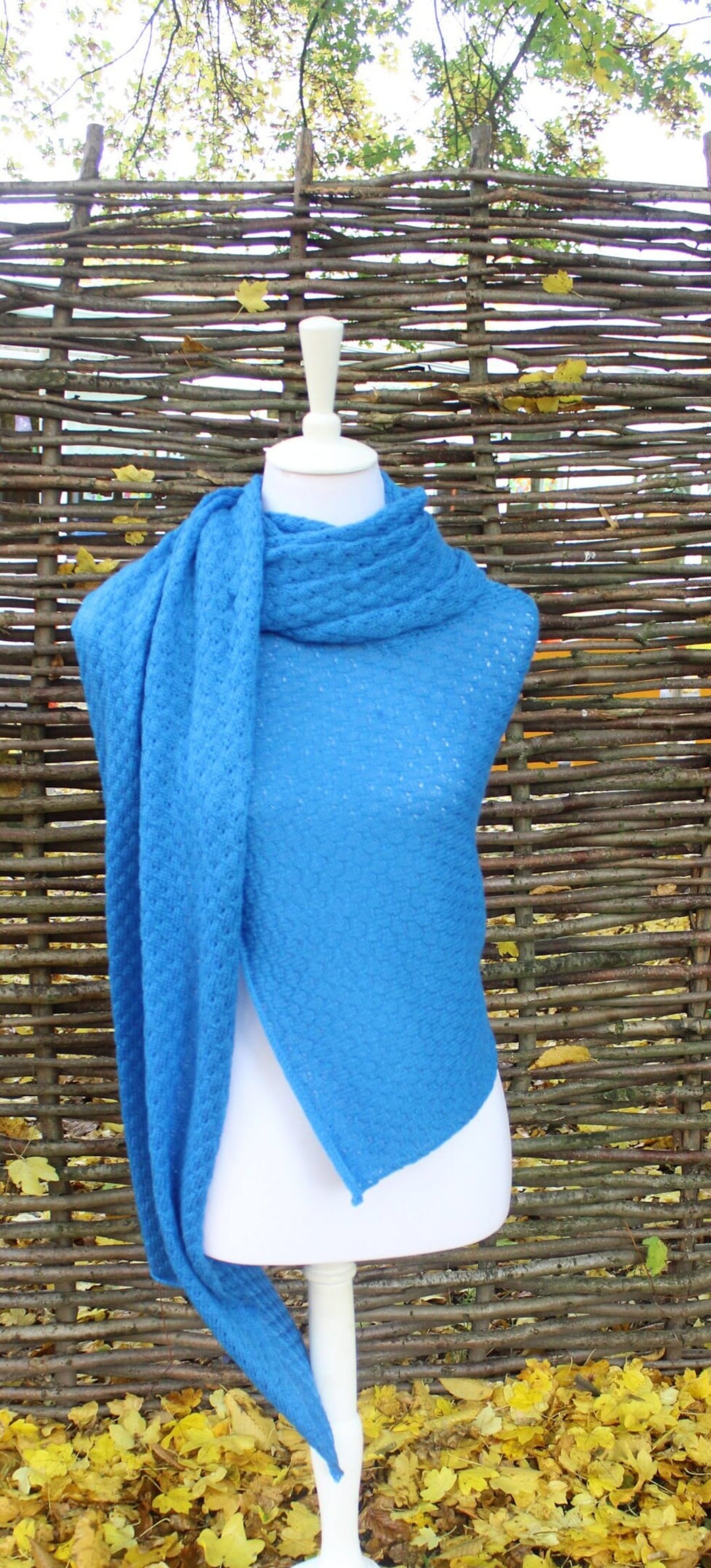 XXL Merino Scarf Medium Blue 10 Colors Shoulder Scarf Men's Scarf ...