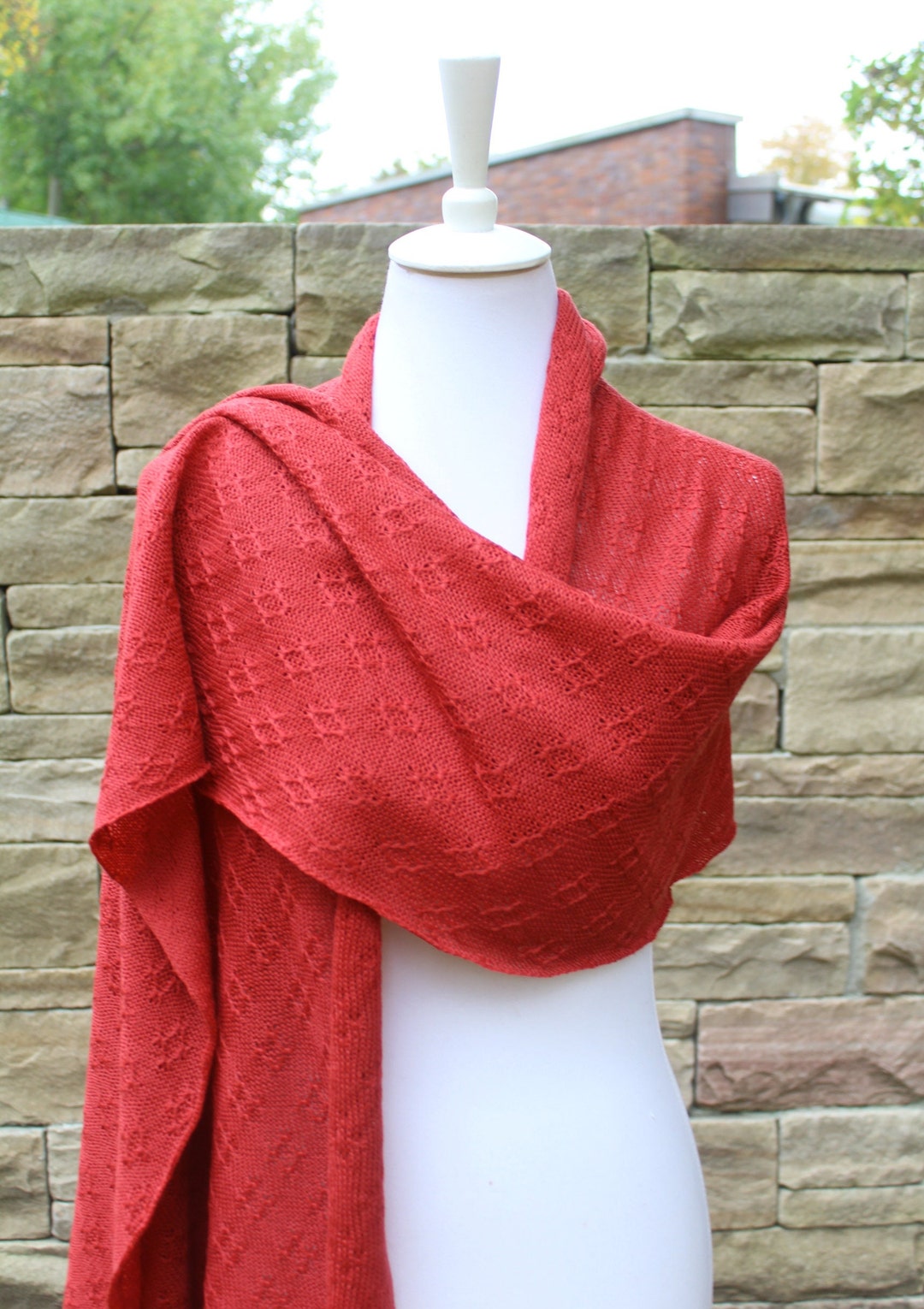 XXL Stole Scarves Silk/merino Rust Red Scarves Wedding - Etsy