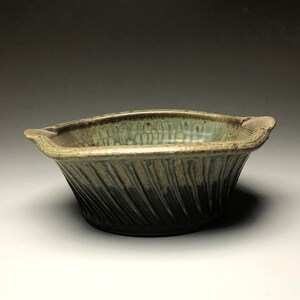 Handmade Pottery Baking Dish With Fluting and Handles Green - Etsy