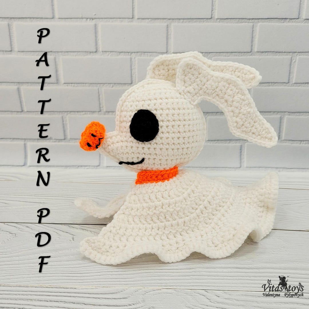 Crochet Ghost Dog Toy Pattern Amigurumi Zero Rag Doll - Etsy