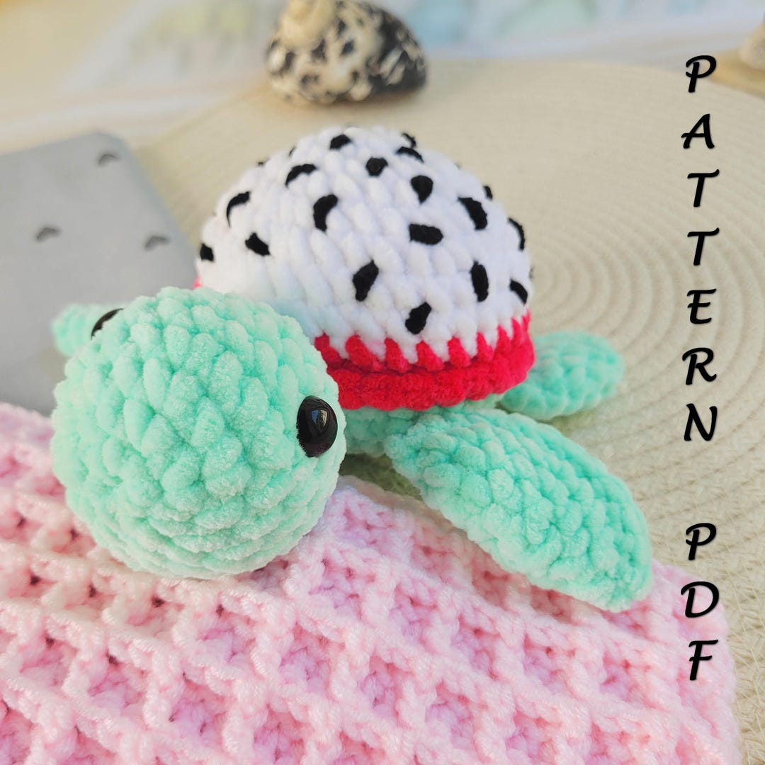 Dragon Fruit Turtle, NO SEW - Crochet Amigurumi Pattern PDF, Plush ...