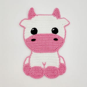 Crochet Cute Cow Applique Pattern - Etsy