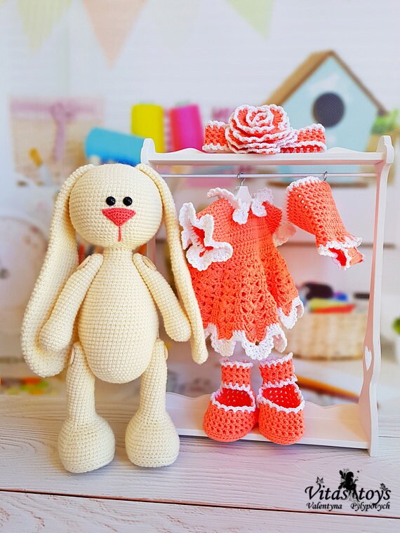 Amigurumi Bunny Pdf Crochet Bunny Dress Outfit for Bunny Pdf | Etsy