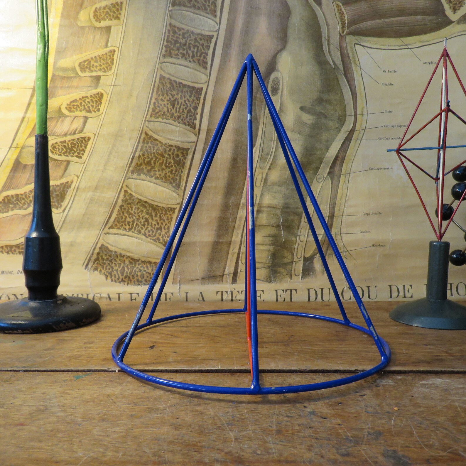 Vintage CONE GEOMETRIC SHAPE Educational Model 1950s Maths Model Solid ...