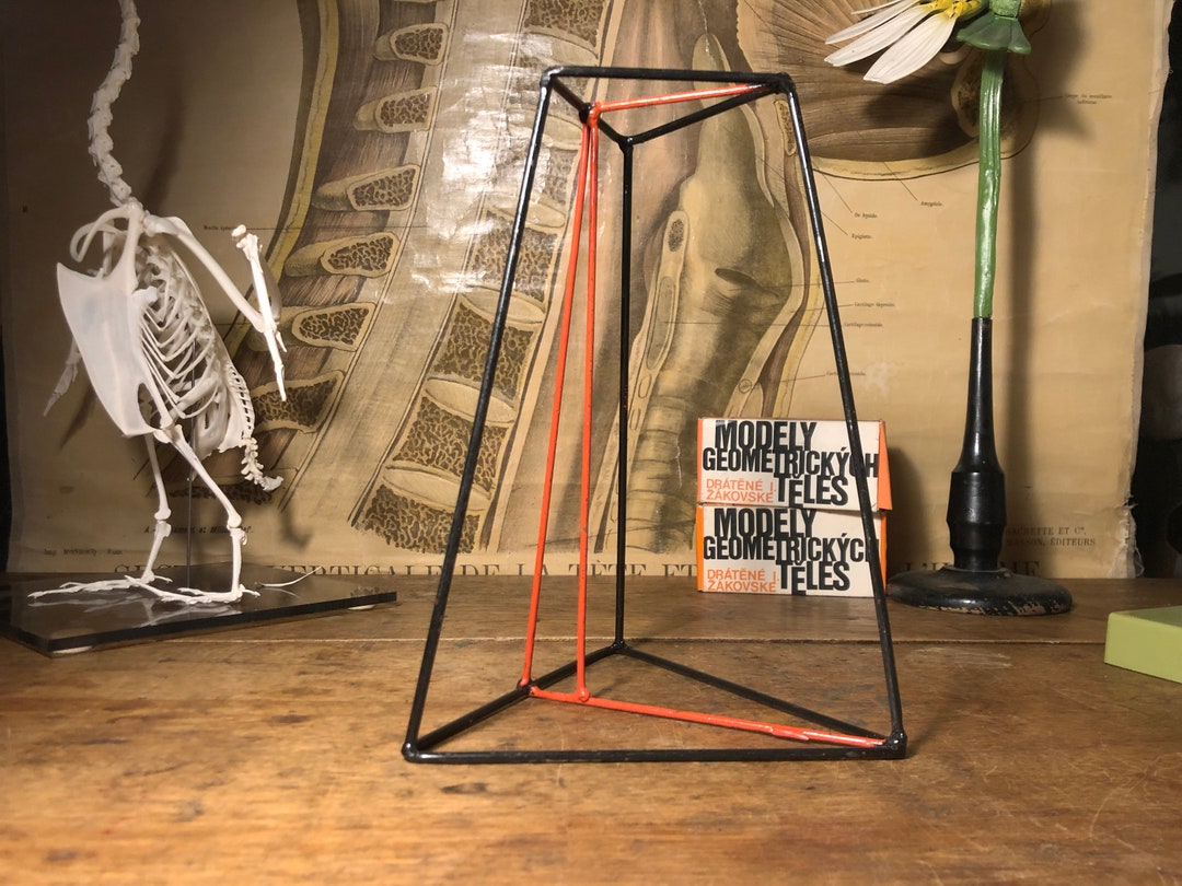 Vintage TRIANGULAR BASED PYRAMID Geometric Shape Educational Model ...