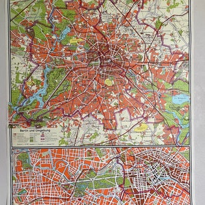 Vintage BERLIN Map by Westermann Roll Down Linen Backed School Map 1970 ...