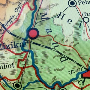 Vintage ASIA GEOGRAPHICAL MAP School Map Wall Map Educational Poster ...