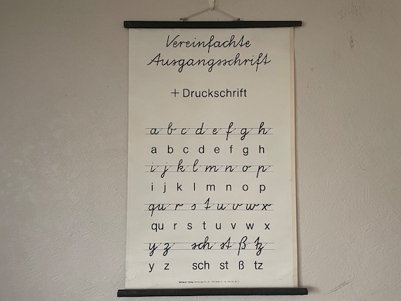 French Style Cursive Handwriting Chart 1950 Calligraphy Writing
