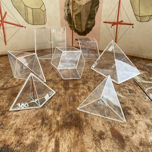 Vintage Perspex GEOMETRIC SHAPES Set of 6 Educational Models MATHS ...